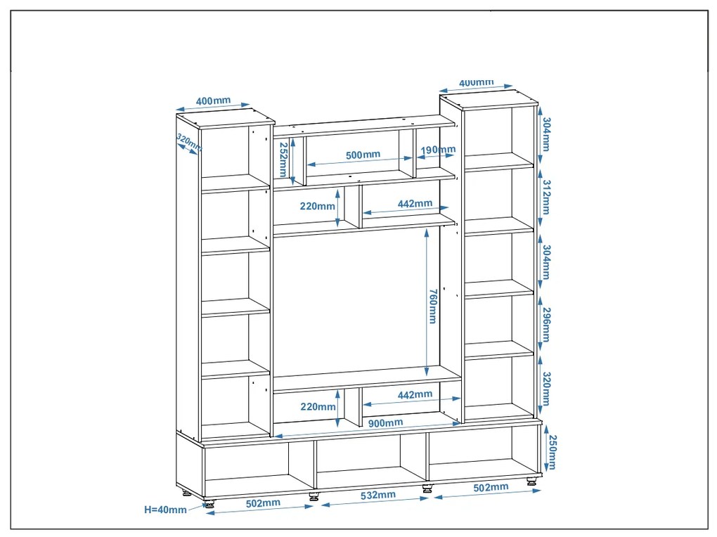 Vomaks unit, s.r.o. Obývací stěna VERONA Barva: dub tacho + antracit