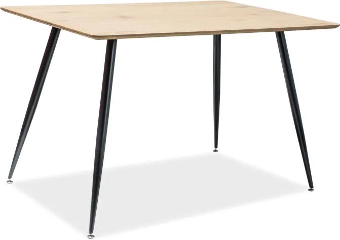 Jídelní stůl, černá/dub, REMUS 120X80