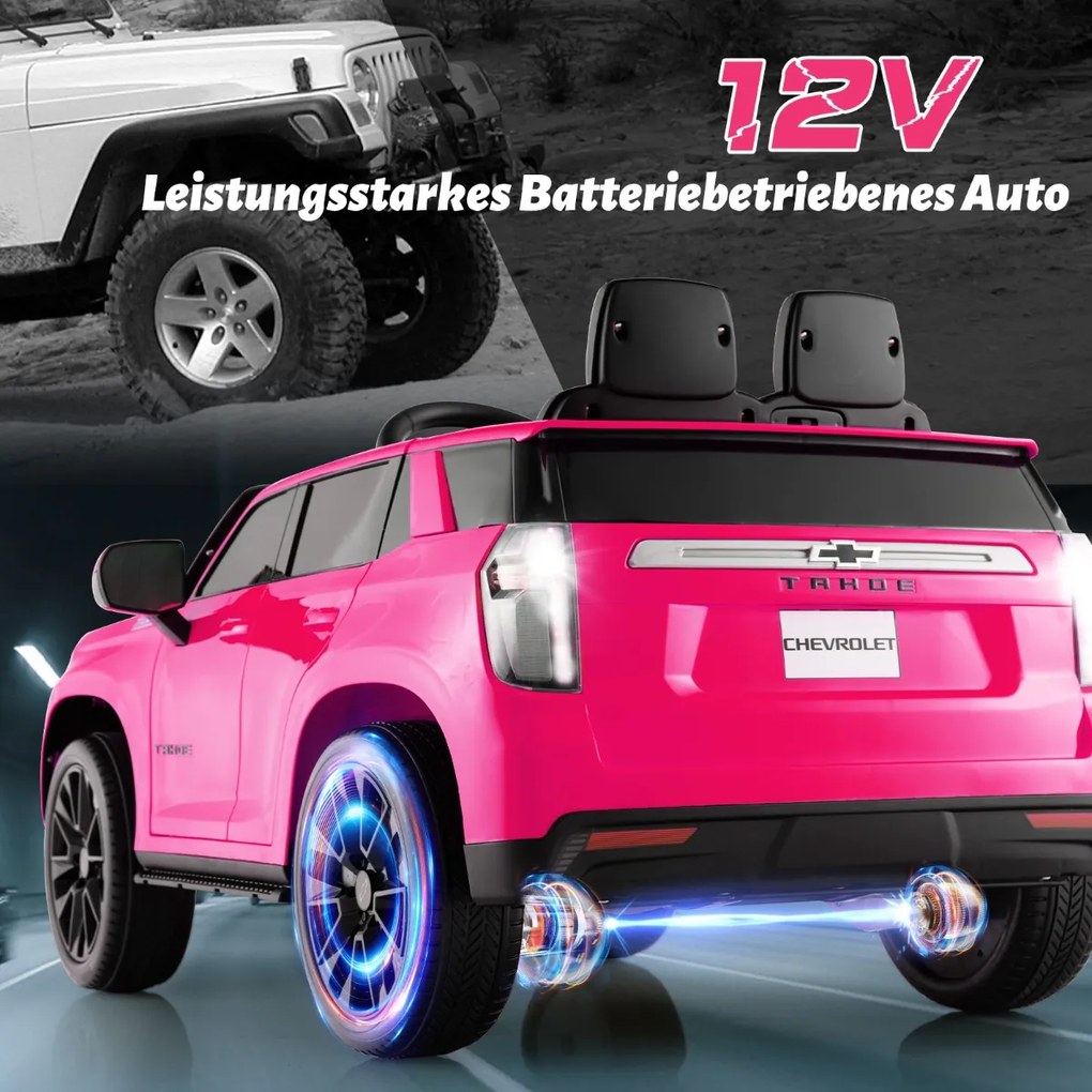 Costway Dětské elektrické auto Chevrolet s 2,4 G dálkovým ovládáním a – růžový
