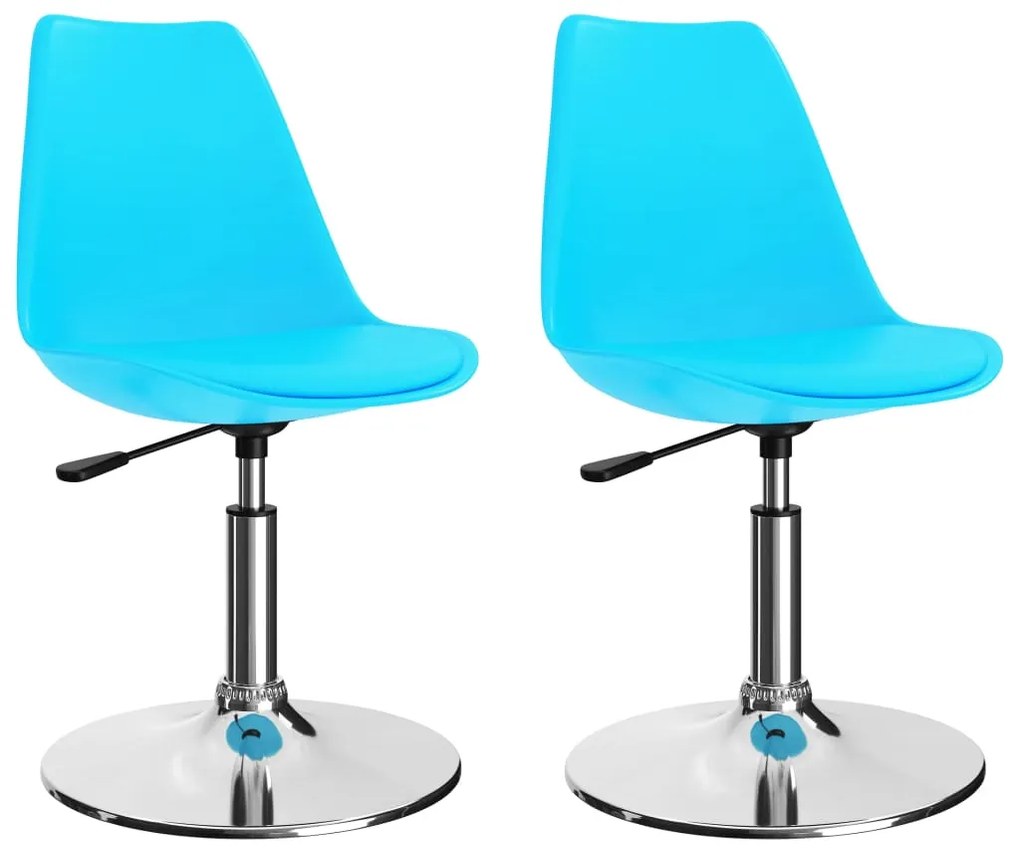 324213 vidaXL Otočné jídelní židle 2 ks modré umělá kůže
