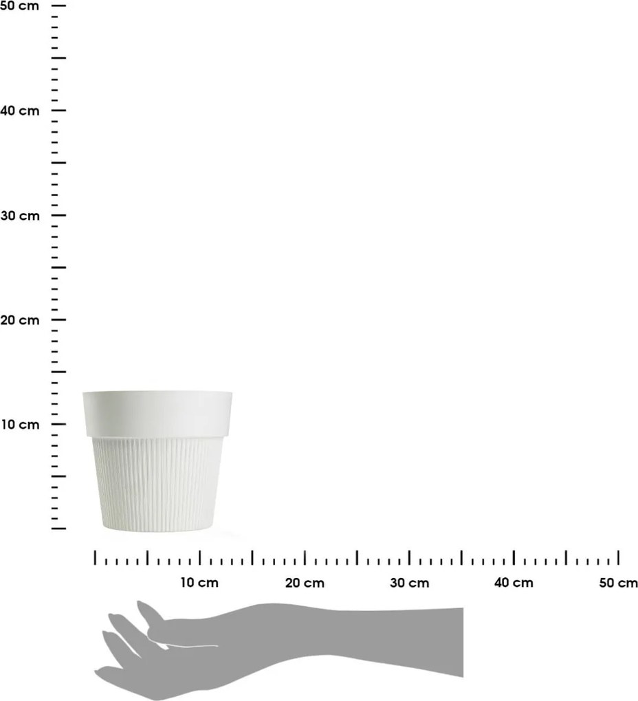 PLASTOVÝ KVĚTINÁČ SILVA LINE 14,5X13 CM KRÉMOVÁ