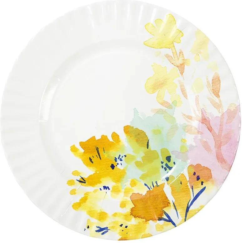 Talking Tables Papírové talíře Floral Large - set 8 ks, bílá barva, multi barva, papír