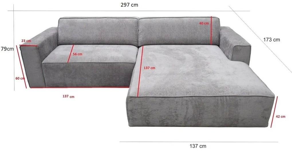 Casarredo - Komfort nábytek Rohová sedací souprava NUOVO, výběr látek SK2 | potah: bahama 41,Umístění rohu: roh na pravé straně (viz obrázek)
