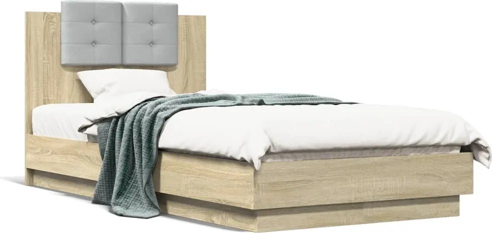 Rám postele s čelem dub sonoma 75 x 190 cm kompozitní dřevo 3209977