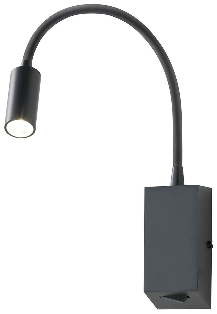 Redo 01-1194 nástěnné LED svítidlo Hello černé, 3W, 3000K, 35cm