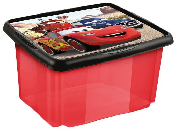 Box na hračky Cars  45 l - červený