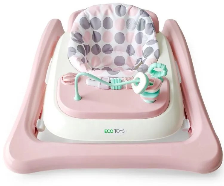 EcoToys Interaktivní dětské chodítko - růžové, J-A202C0 PINK
