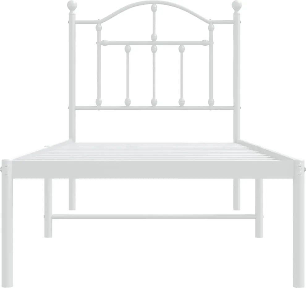 vidaXL Kovový rám postele s čelem 75 x 190 cm [353478] Barva: Černá