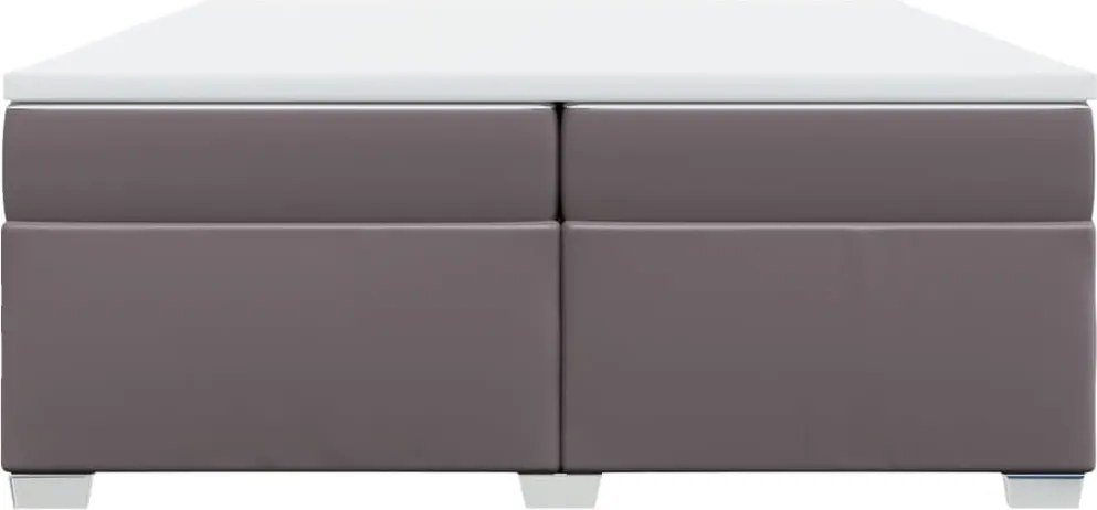 Box spring postel s matrací šedá 200x200 cm umělá kůže 3285227