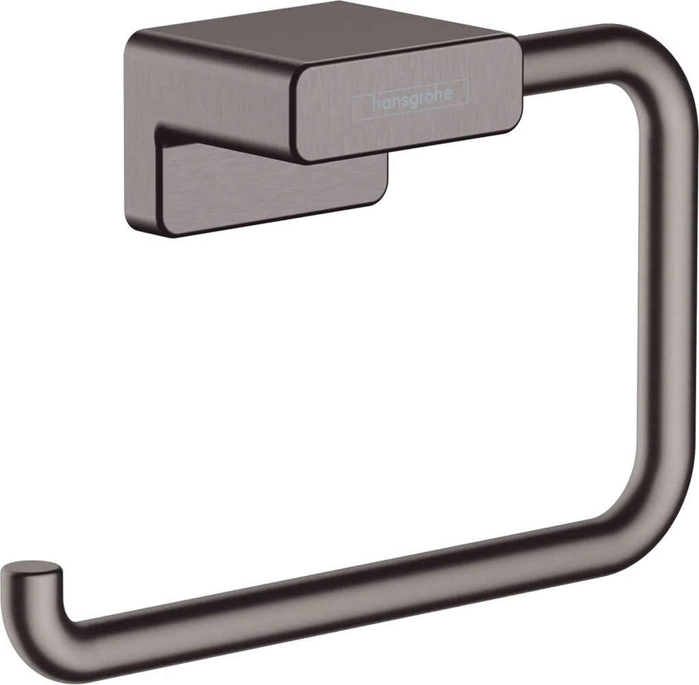 Hansgrohe AddStoris, držák na toaletní papír bez krytky, kartáčovaný černý chrom, HAN-41771340