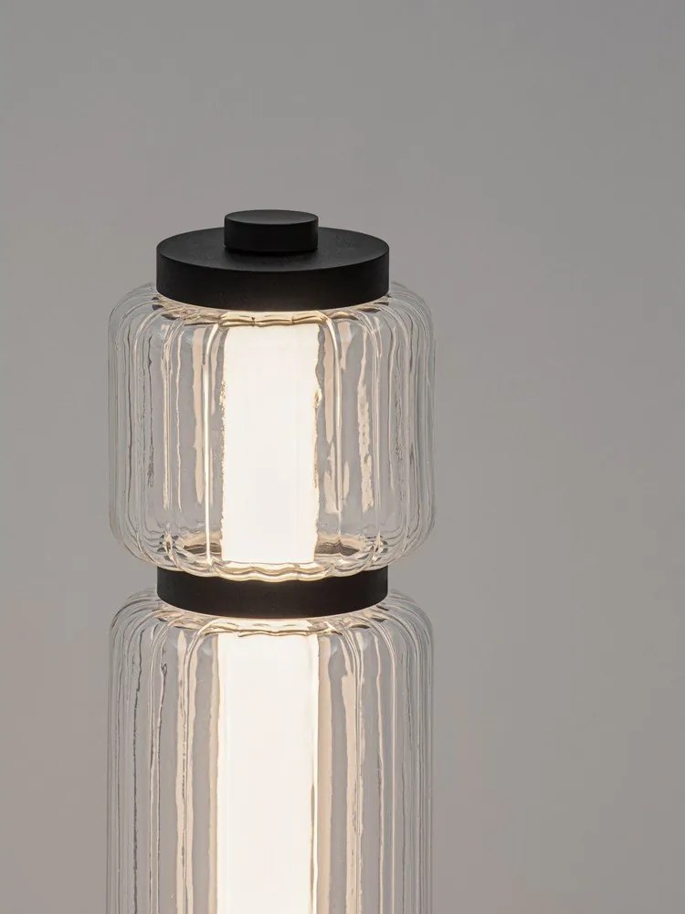 Matně černá skleněná LED stojací lampa (výška 123 cm) Liesa – Nova Luce