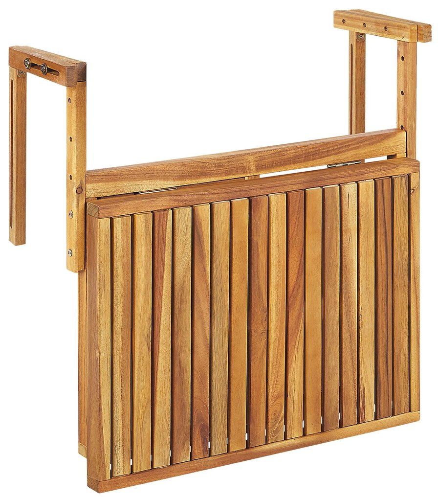 Balkonový skládací stůl z akátového dřeva 60 x 40 cm světlý UDINE Beliani