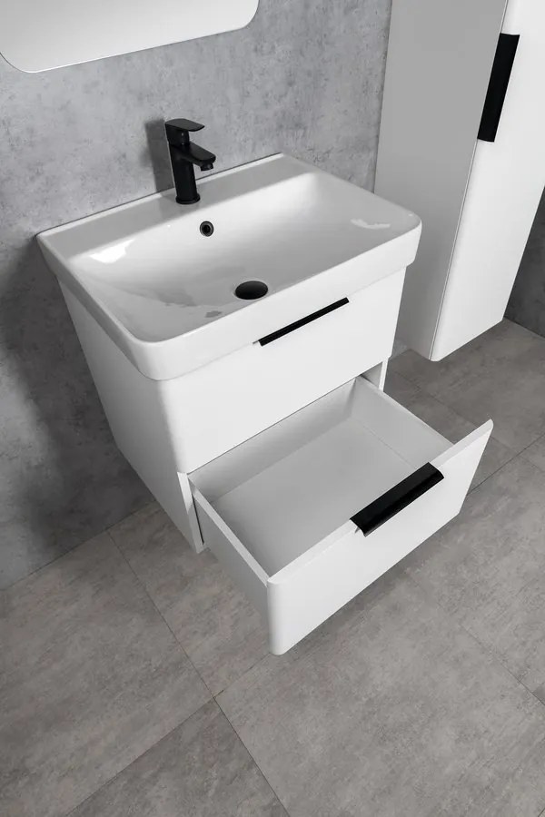 Aqualine Aqualine, DENEB umyvadlová skříňka 56,5x55x43,5cm, bílá mat, DN260