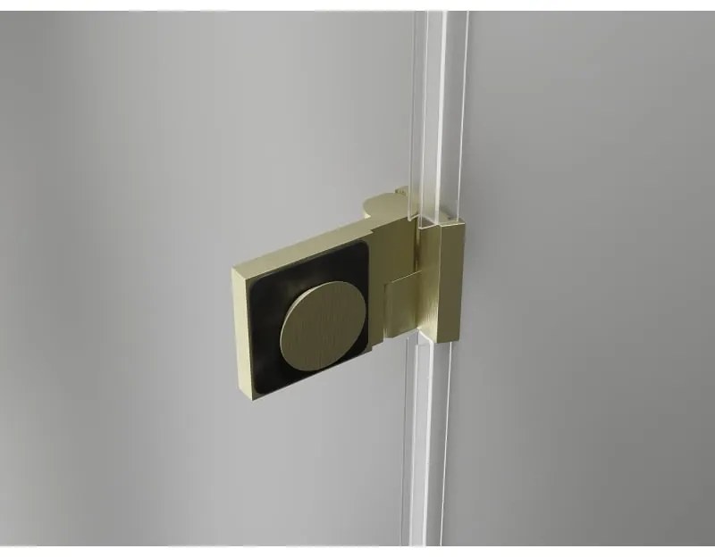 Mexen Lunar-B Duo, výklopný sprchový kout 100 x 70 cm, 8mm čiré sklo, zlatý matný profil, 832-100L-070P-55-00