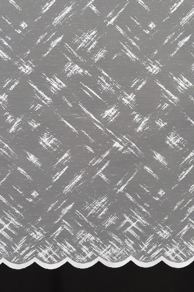 Olzatex žakárová NISA geometrický vzor, s bordurou, bílá, výška 150cm (v metráži)