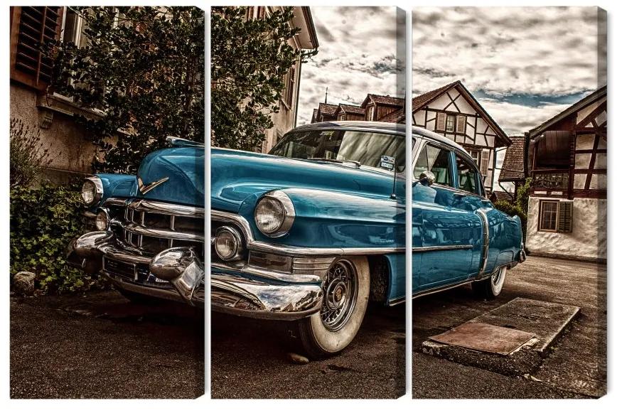 Vícedílný obraz Modrý Cadillac Eldorado Z Roku 1953 Nedostatek Nedostatek Přírodní plátno 120x80