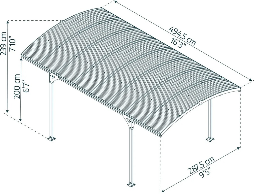 Palram - Canopia Atlas 5000 - hliníkový přístřešek pro auto