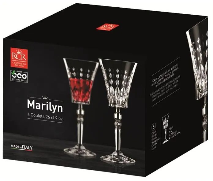 RCR MARILYN SKLENICE NA VÍNO 260ML SADA 6 KS