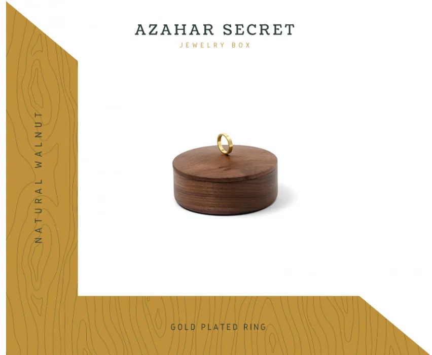 Luxusní šperkovnice Azahar Secret M Ring Walnut 14cm