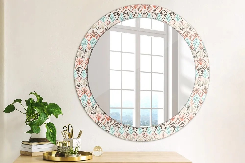 Kulaté dekorativní zrcadlo Etnický vzorec fi 70 cm