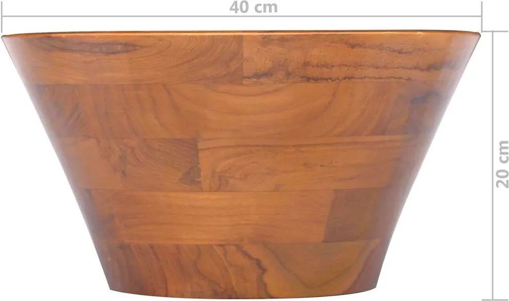 Umývadlo masivní teak Φ40 x 20 cm 326161