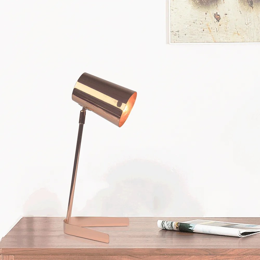 Stolní lampa FABEL kov rose gold