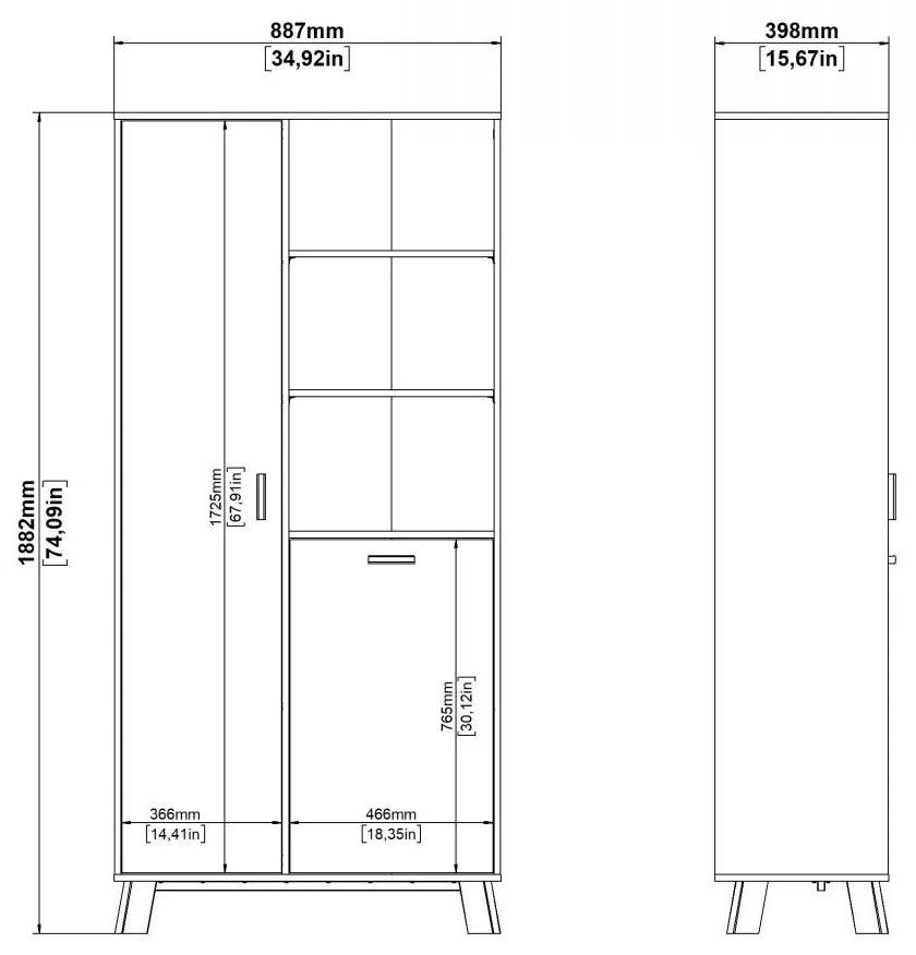 Tvilum Knihovna Iker 719 jackson hickory/bílá