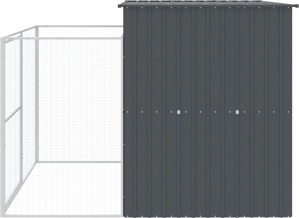 Psí bouda s výběhem antracitová 214x253x181 cm pozinkovaná ocel 3189119