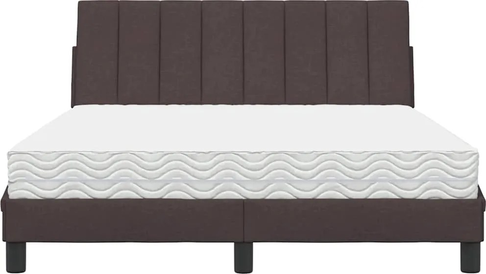 Postel s matrací Hanko tmavě hnědá 140 x 190 cm textil 3310527