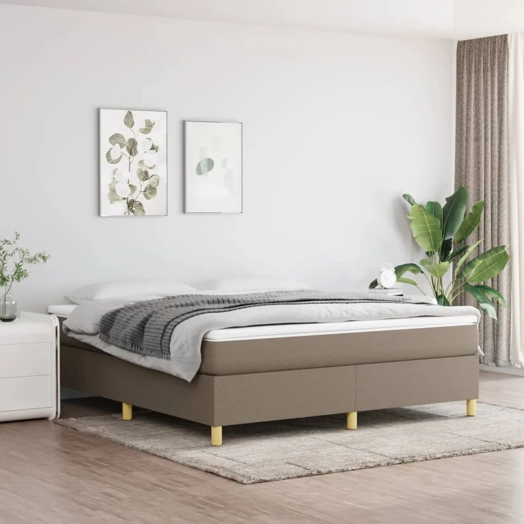Box spring postel s matrací taupe 160x200 cm textil 3144534