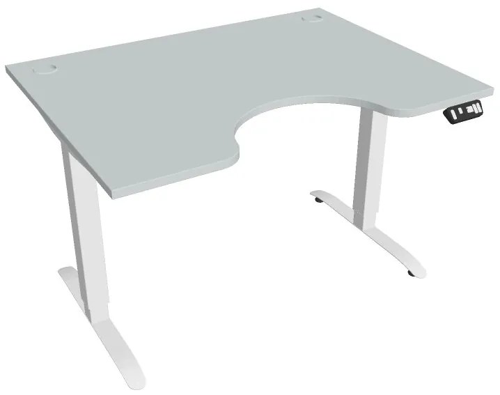 Hobis Motion Elektr. nastavitelný stůl 120x90 s pamětí - HOBIS ERGO MOTION MSE 2M 1200 Dekor stolové desky: šedá, Barva kovové podnože: bílá