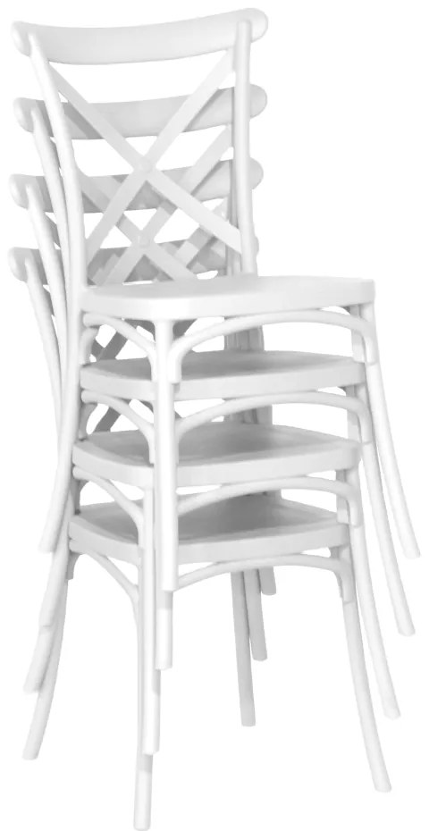 Stohovatelná židle SAVITA plast bílý