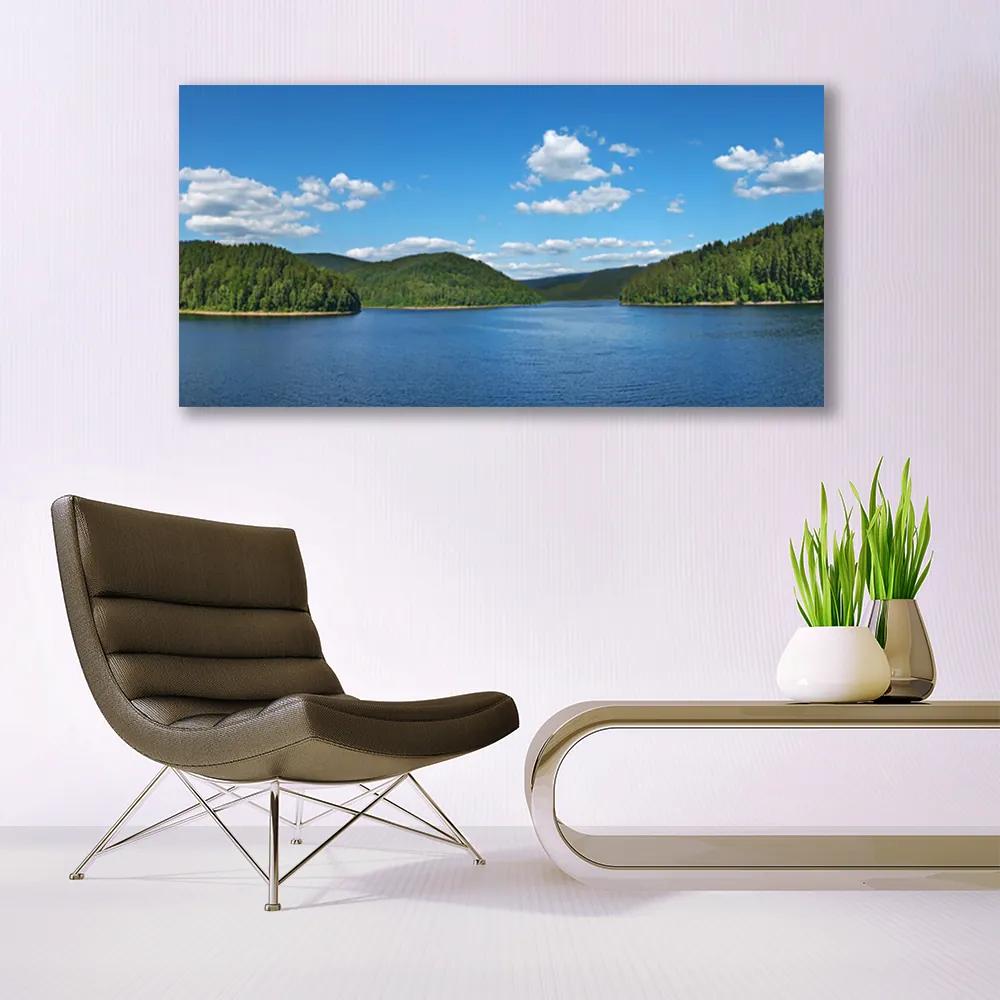 Plexisklo-obraz Jezero Les Krajina 120x60 cm