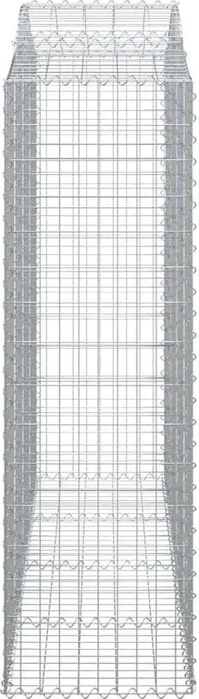 Klenutý gabionový koš 200 x 50 x 160/180 cm pozinkované železo 153398