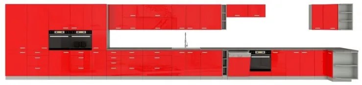 Nábytek Elegance Kuchyňská linka RISSO 120/180 cm = Dolní skříňky: 80cm dřezová, 40cm zásuvková, Horní skříňky: 80cm plná, 40cm, 60cm digestořová