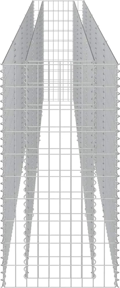 Gabionový vyvýšený záhon pozinkovaná ocel 450 x 50 x 100 cm 143564