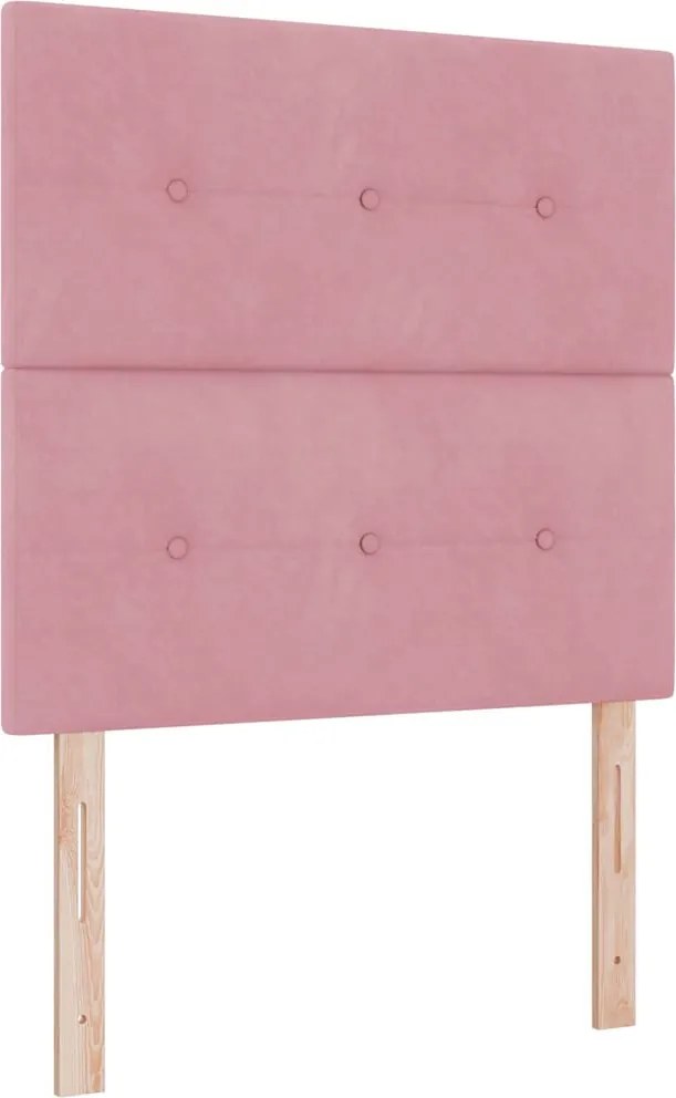 Postel s boxspringem s čelo Růžová 120 x 200 cm samet 3344938