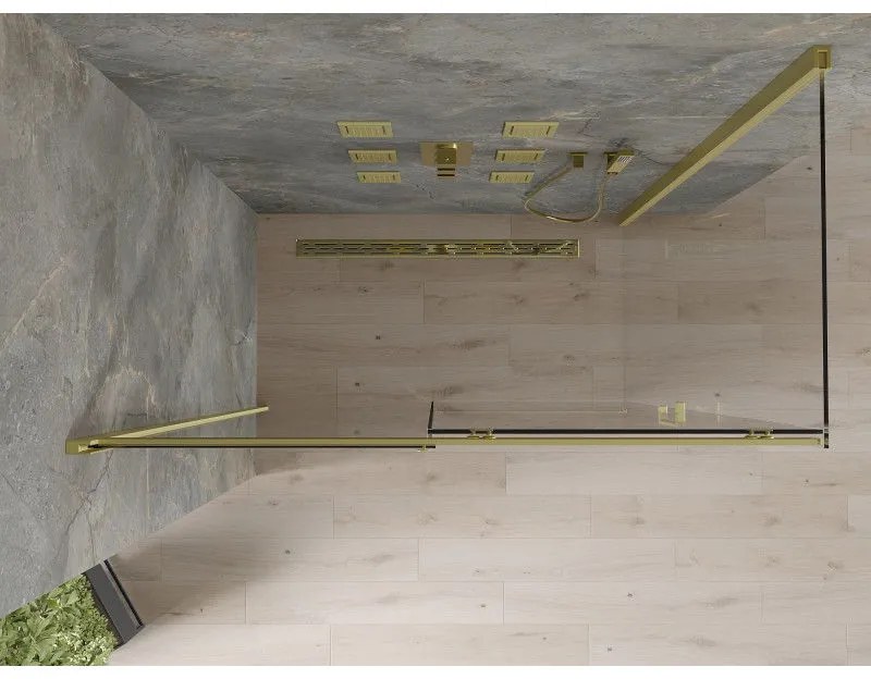 Mexen Omega sprchový kout 130x70cm, 8mm sklo, zlatý profil-čiré sklo, 825-130-070-50-00