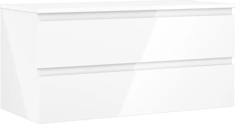 Mexen Orio, koupelnová skříňka 100 cm s horní částí, 2 zásuvky, bílá lesklá, 91A10-10047-2-BFFC00