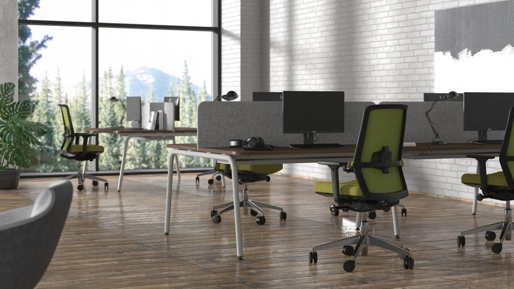 NARBUTAS - Čtyřmístný pracovní stůl ROUND se zaoblenými rohy 360x164