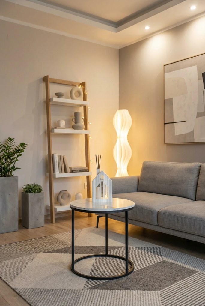 DOMEČEK CASETTA - Aroma difuzér a LED svíčka , bílá