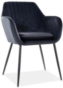 Casarredo Jídelní čalouněná židle VANDA velvet černá/černá