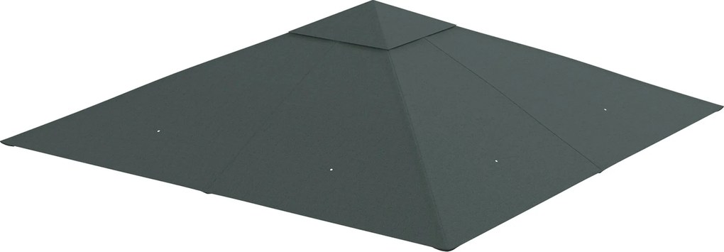 Náhradní střecha pro zahradní altán Outsunny, cca 3 x 3 m, voděodolná, ochrana před sluncem, 8 odtokových otvorů, polyester, tmavě šedá | Aosom
