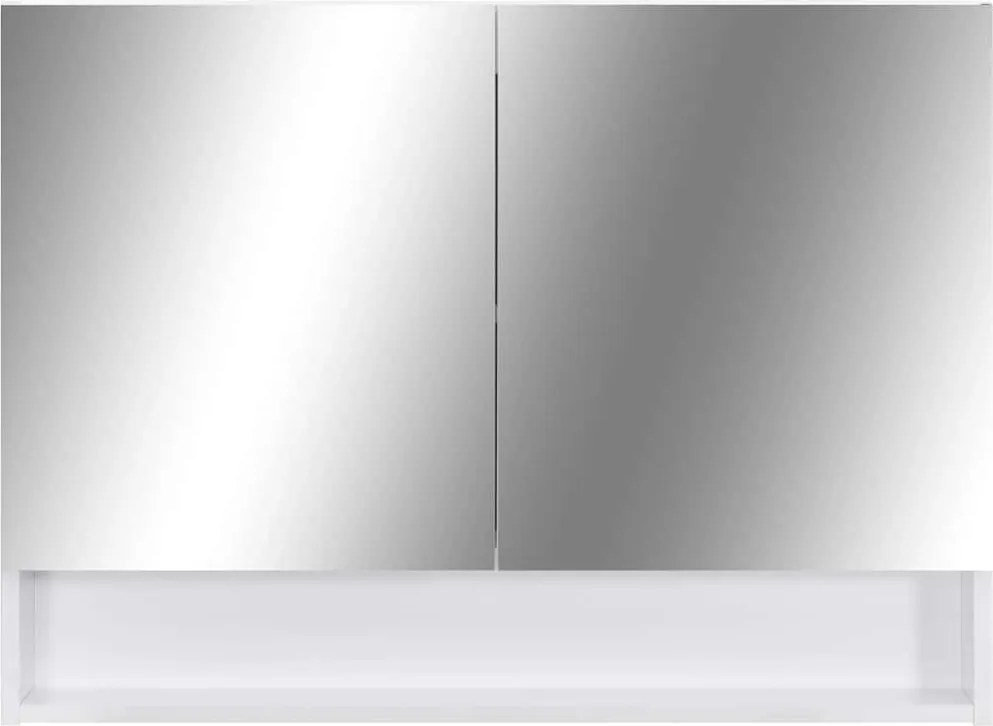 LED koupelnová zrcadlová skříňka bílá 80 x 15 x 60 cm MDF 323604