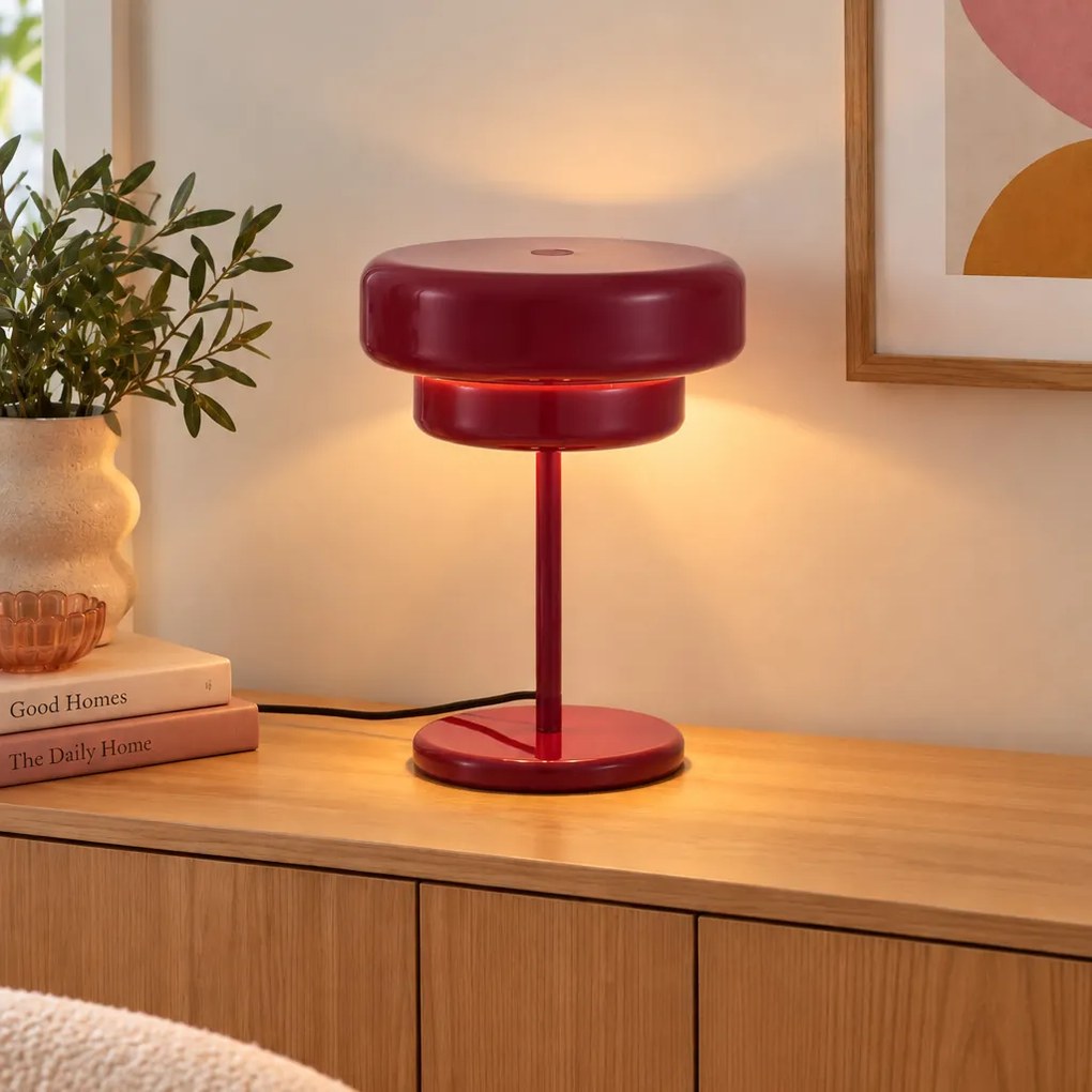 Retro stolní lampa švestková 41cm - Ophelia