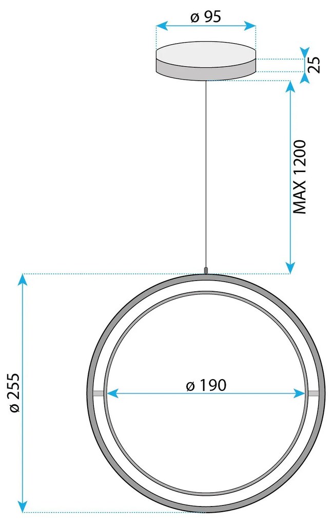 Toolight Toolight, závěsné LED svítidlo 26cm, 4000K, APP1791-CP, zlatá matná, OSW-06068