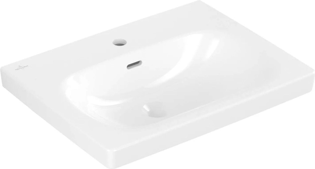 Villeroy & Boch Skyla - Umyvadlo 60x46 cm, s přepadem, otvor pro baterii, CeramicPlus, alpská bílá 5A5160R1