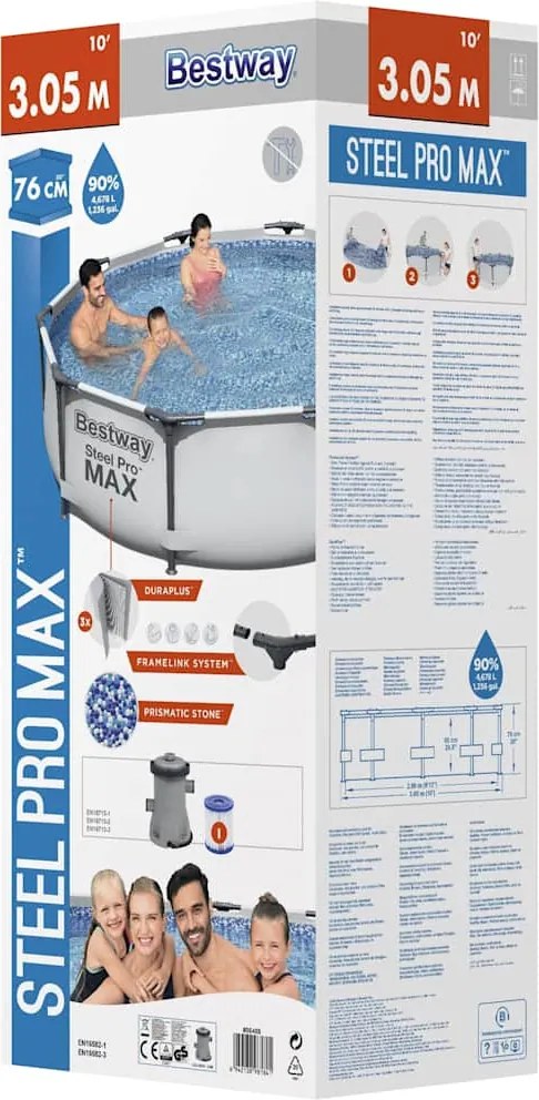 Bestway Bazén Steel Pro MAX s příslušenstvím 305 x 76 cm