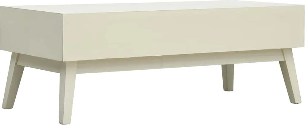 Konferenční stolek 2 zásuvky vyřezávaný šedý 110x50x40 cm dřevo 285751