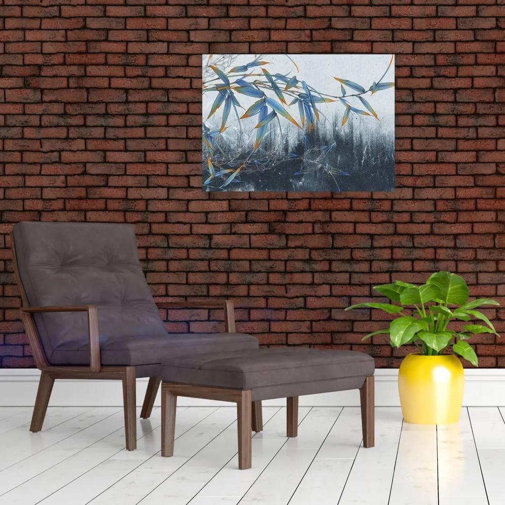 Skleněný obraz - Bambus na zdi (70x50 cm)